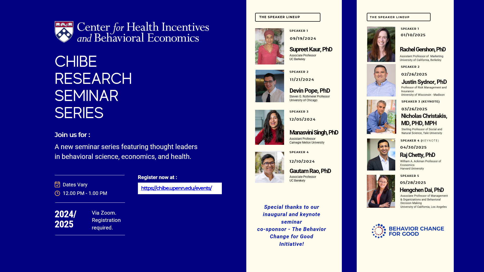 CHIBE unveils Research Seminar Series - Center for Health Incentives ...